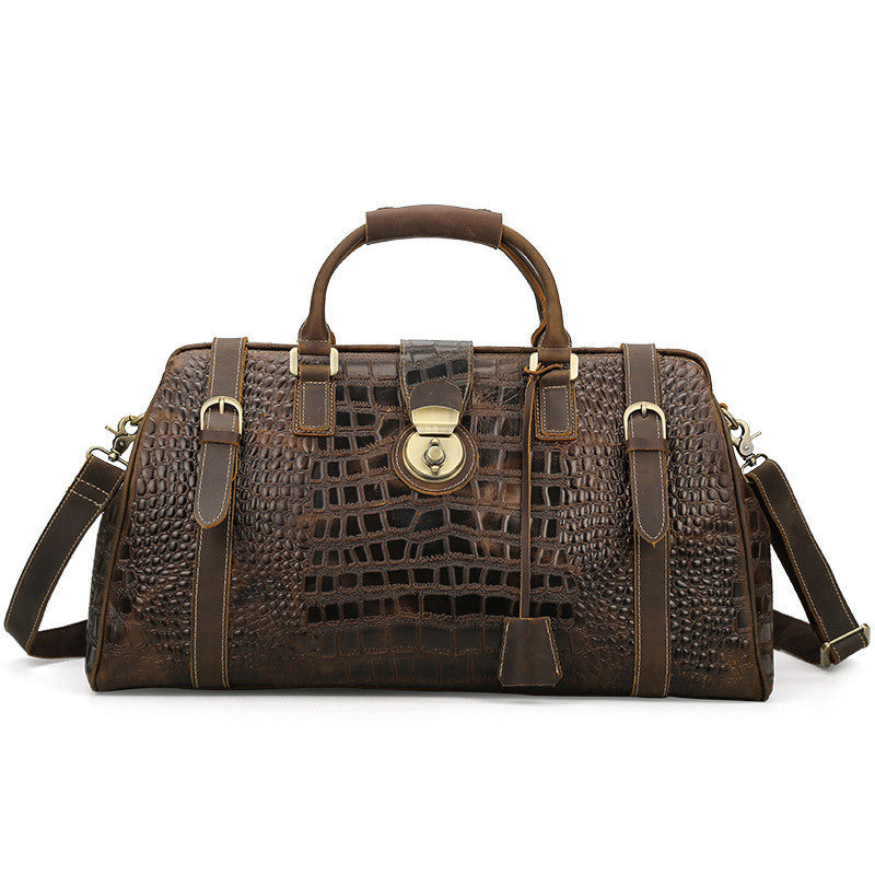 European Leather Pattern Travel Bag - Trendy Men's International Style ...
