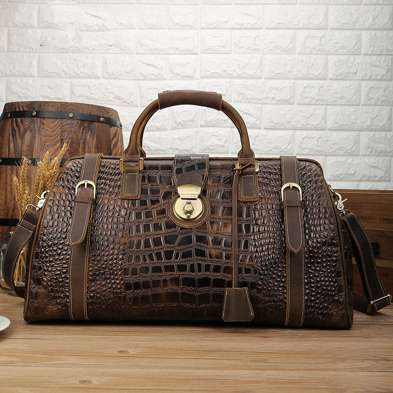 European Leather Pattern Travel Bag - Trendy Men's International Style ...